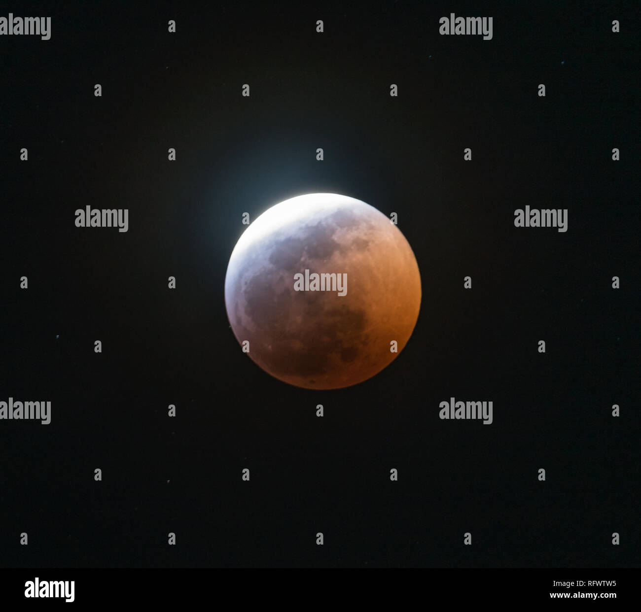 The Super Blood Wolf Moon Eclipse of 2019 Stock Photo - Alamy