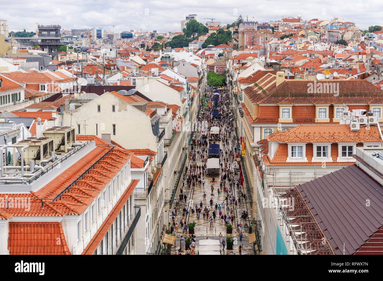 Elevated view to rua augusta hi-res stock photography and images - Alamy