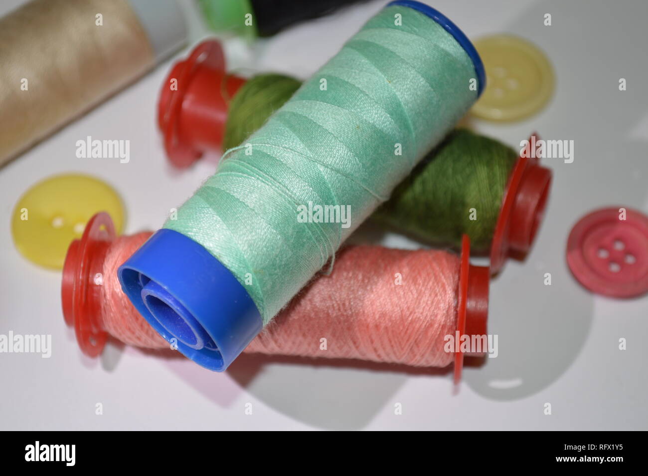 cotton button for tailoring fashion clothing Stock Photo - Alamy