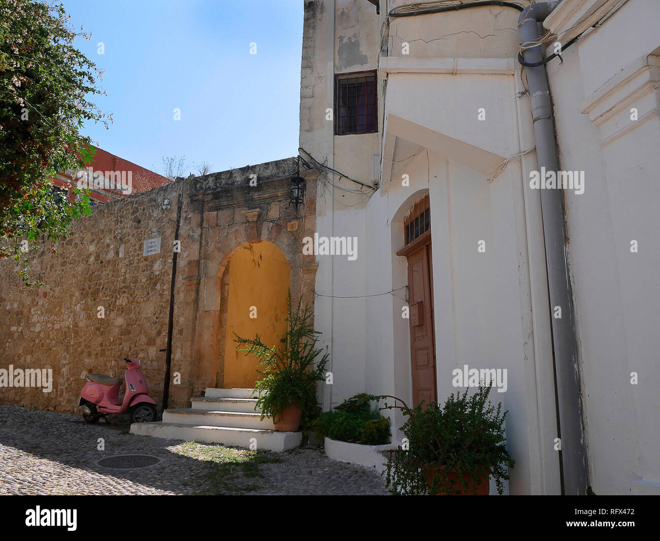 The former Jewish Quarter in Rhodes with the memorial to the Nazi ...