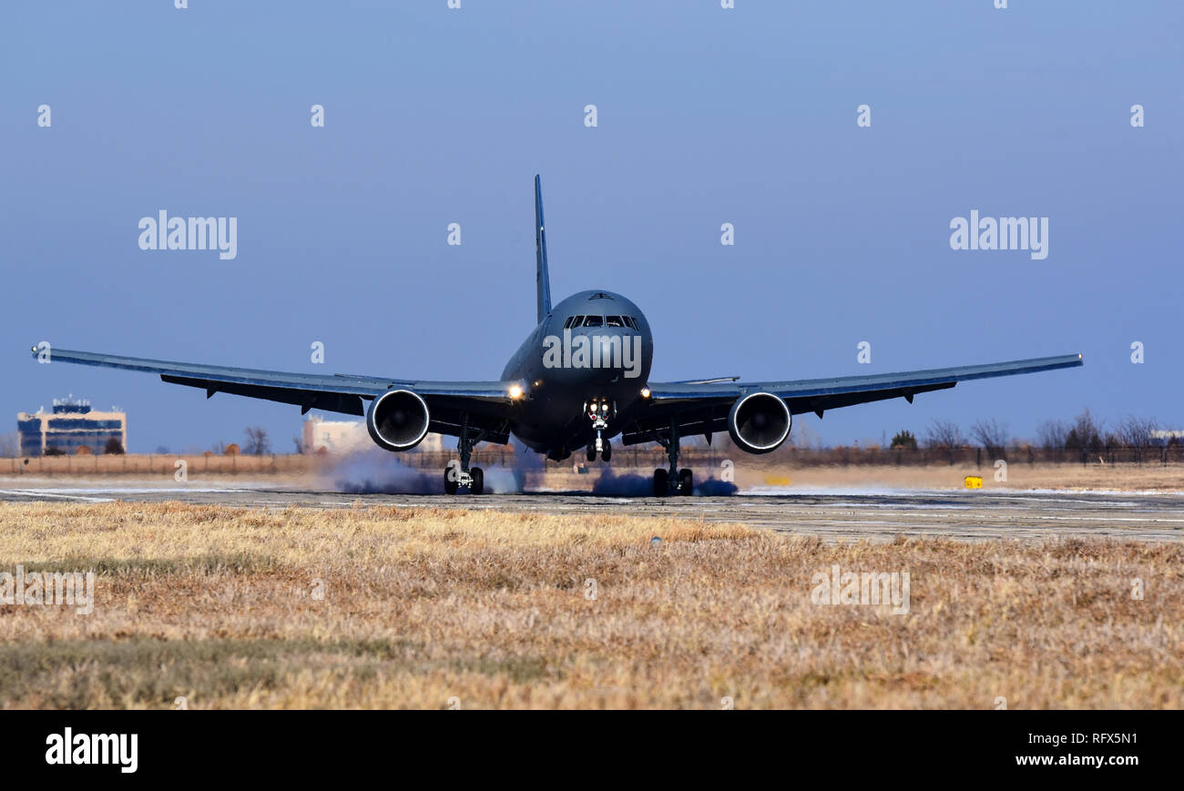 McConnell’s first KC-46A Pegasus lands on the flightline Jan. 25, 2019 ...