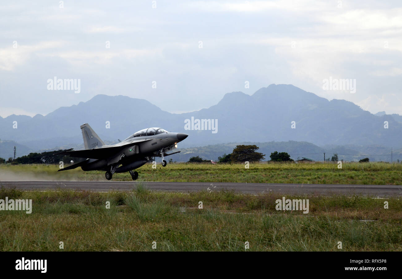 A Philippine Air Force FA-50 takes off during the Bilateral Air ...