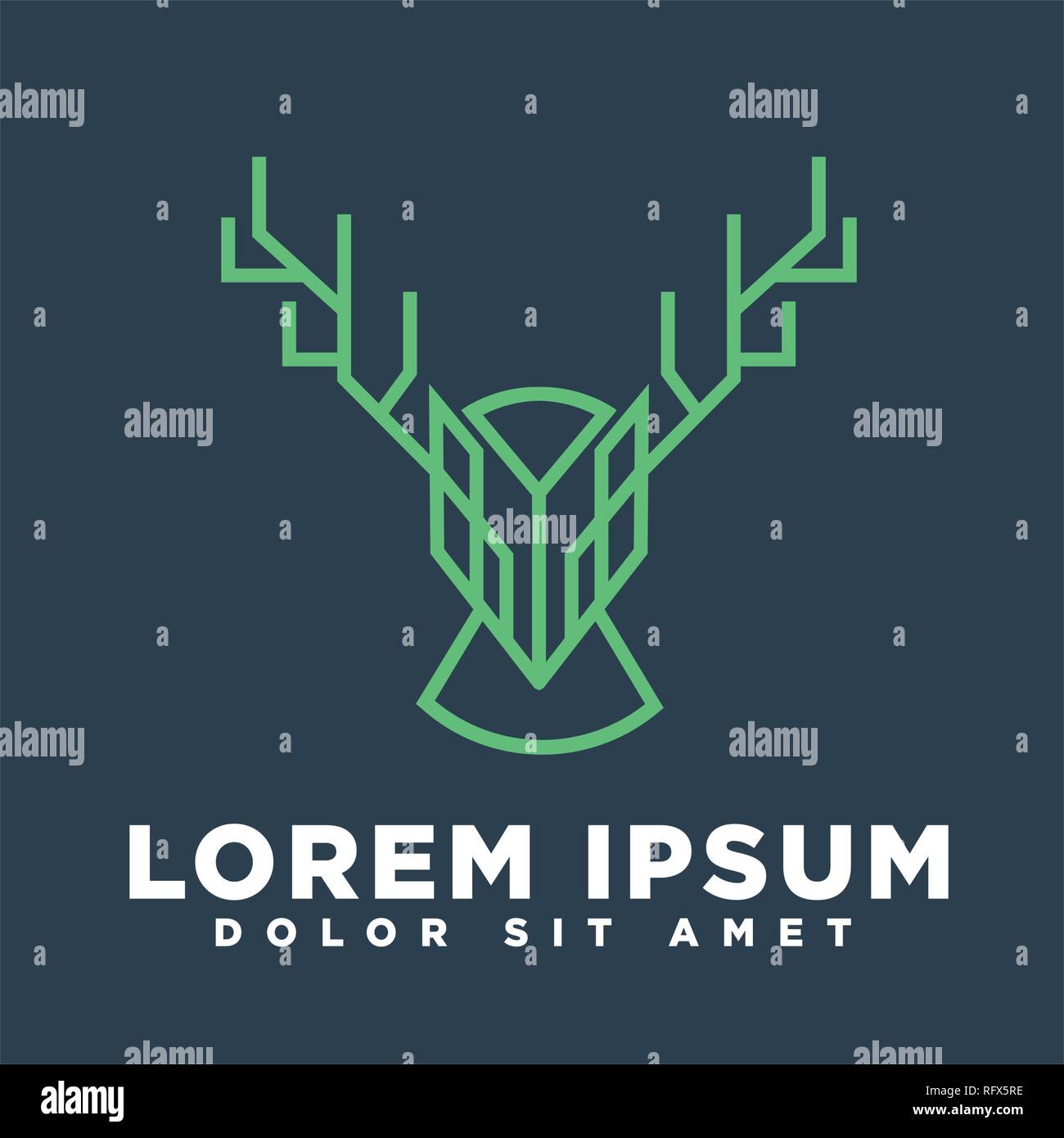 deer line art concept for business logo template vector element ...