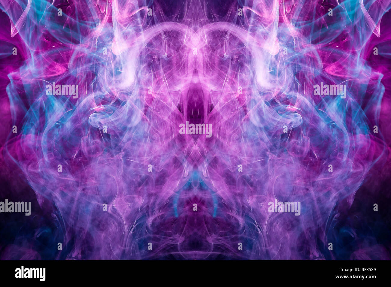 Fluffy Puffs blue and pink smoke and Fog in the form of a skull ...