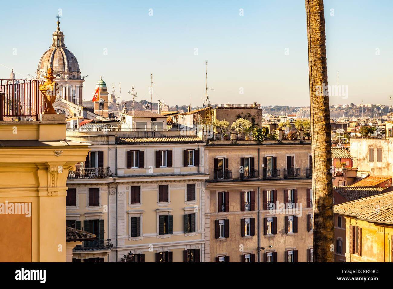 typical ancient buildings in fascinating street of Rome Stock Photo - Alamy