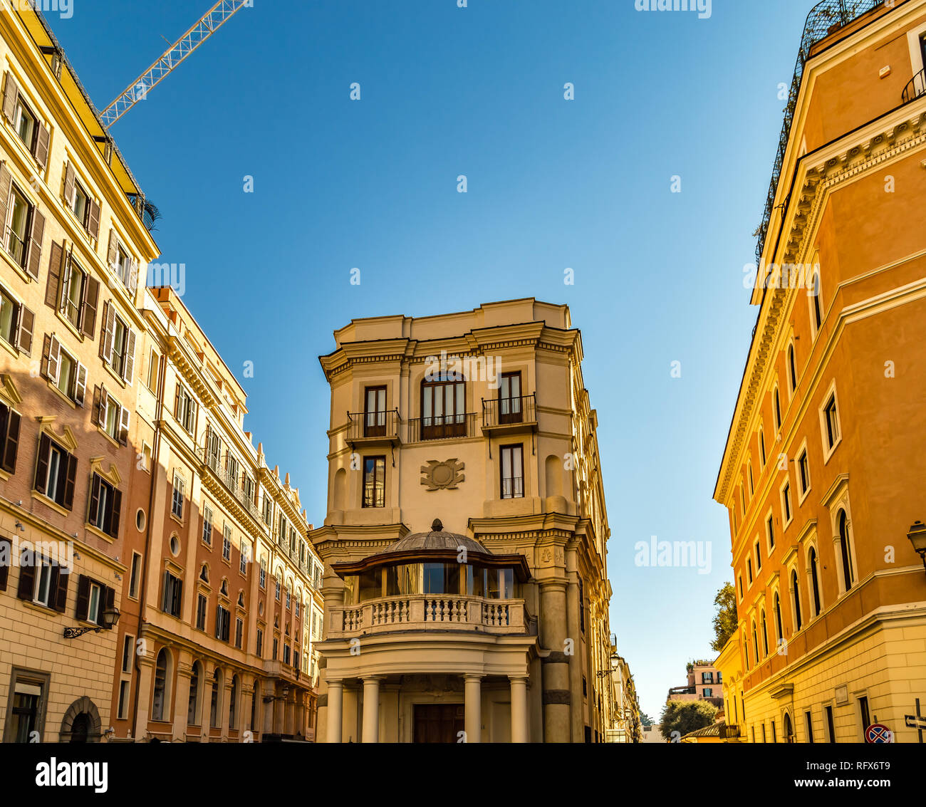 typical ancient buildings in fascinating street of Rome Stock Photo - Alamy