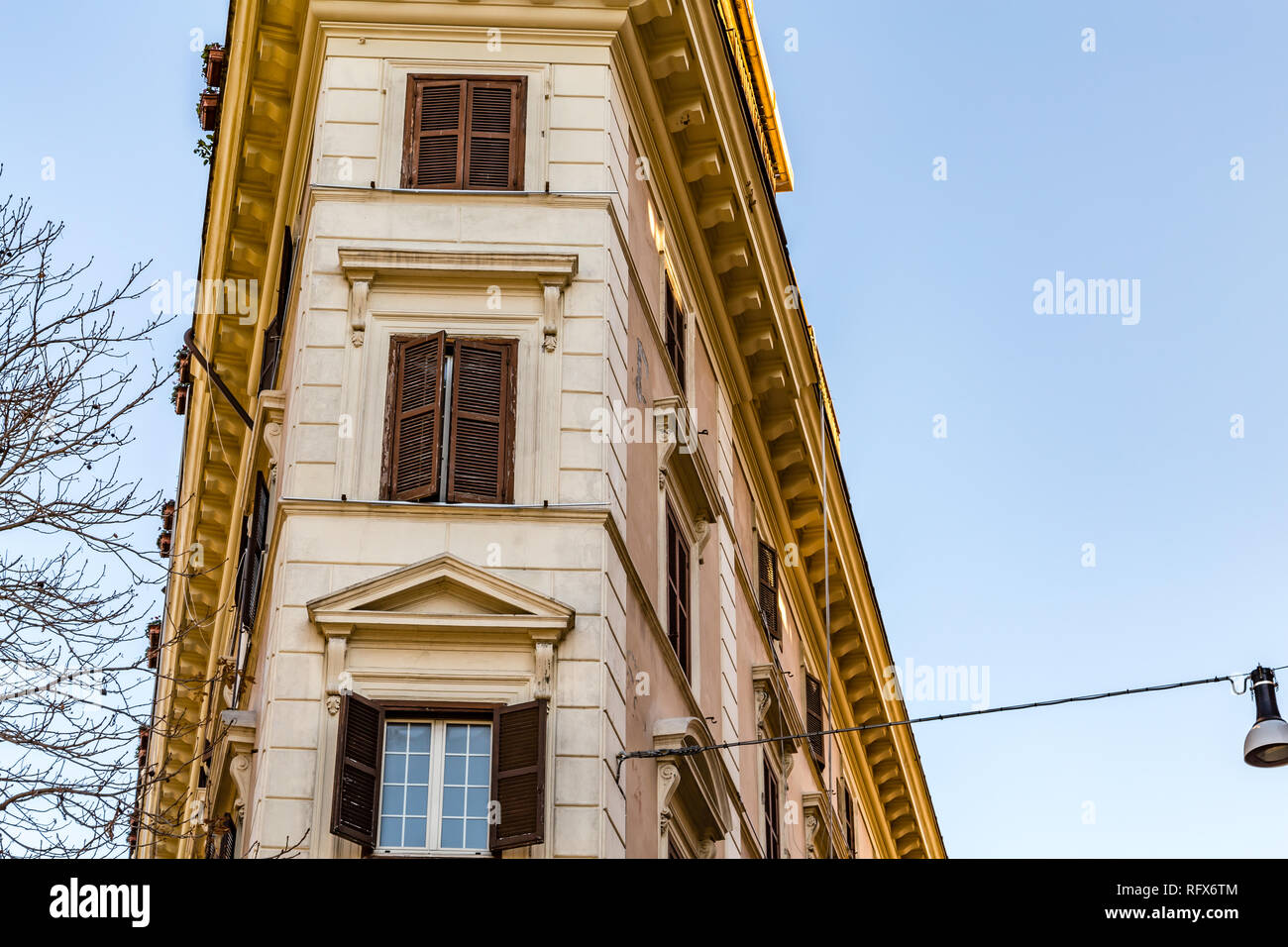 typical ancient buildings in fascinating street of Rome Stock Photo - Alamy