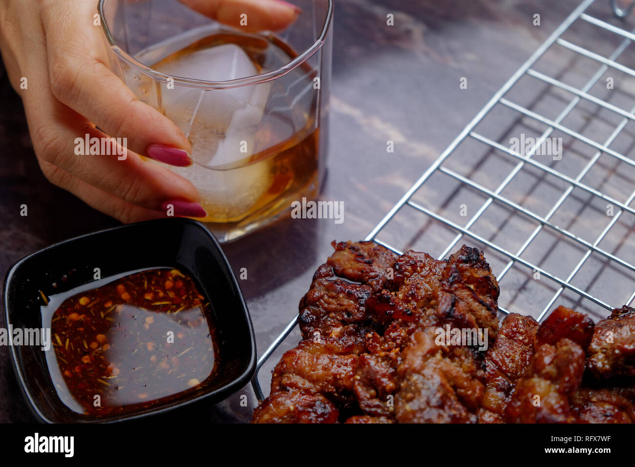 Barbecue and alcohol Stock Photo - Alamy