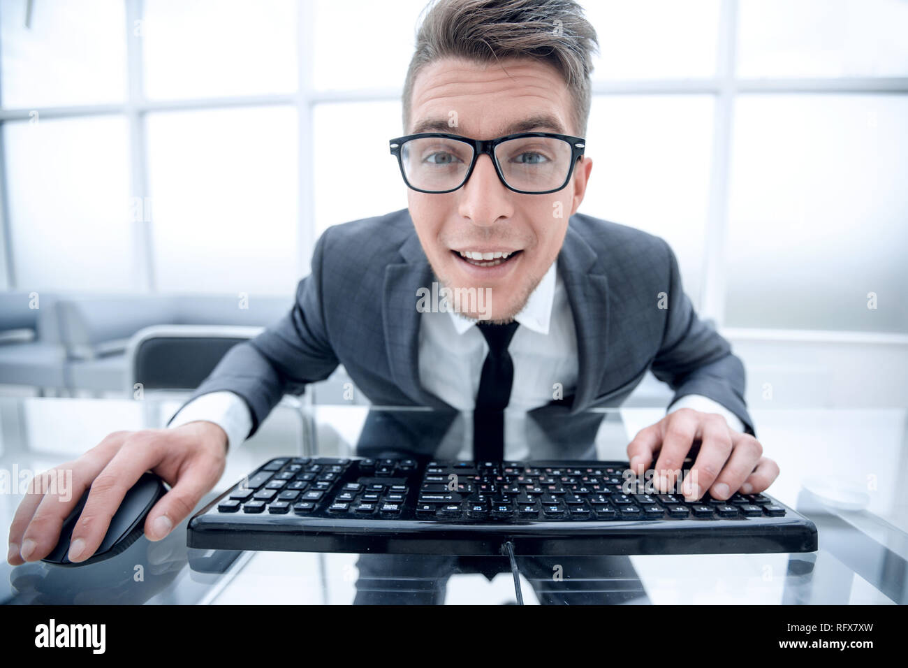 Nerdy guy computer hi-res stock photography and images - Alamy