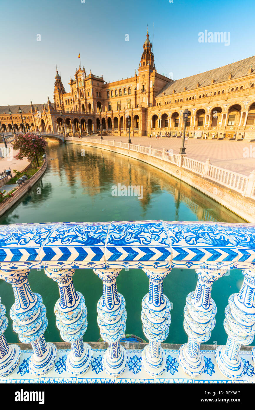 Overview of canal and portico from a decorated glazed ceramic ...