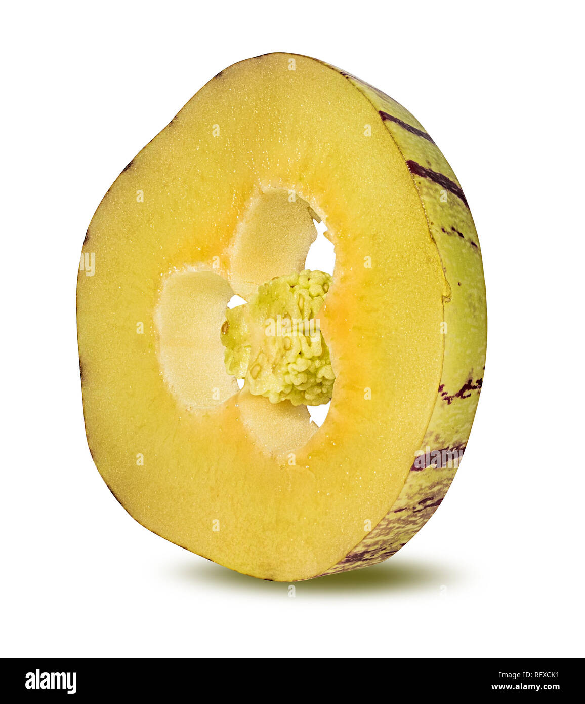 Pepino melon fruit isolated on white background. Clipping Path Stock ...