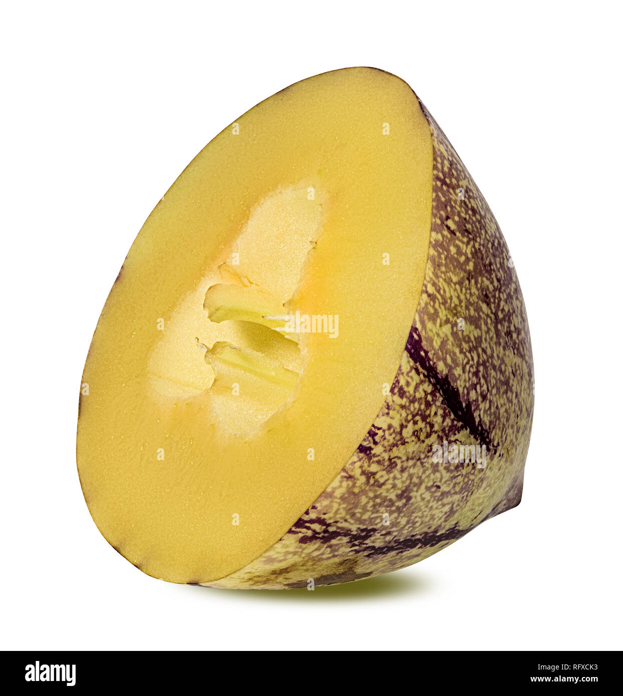 Pepino melon fruit isolated on white background. Clipping Path Stock ...