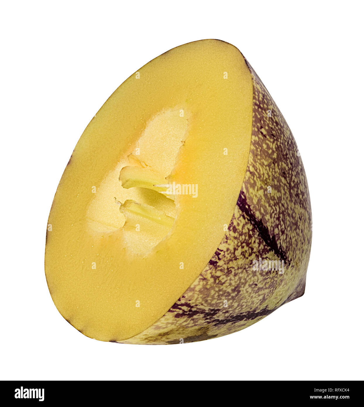Pepino melon fruit isolated on white background. Clipping Path Stock ...