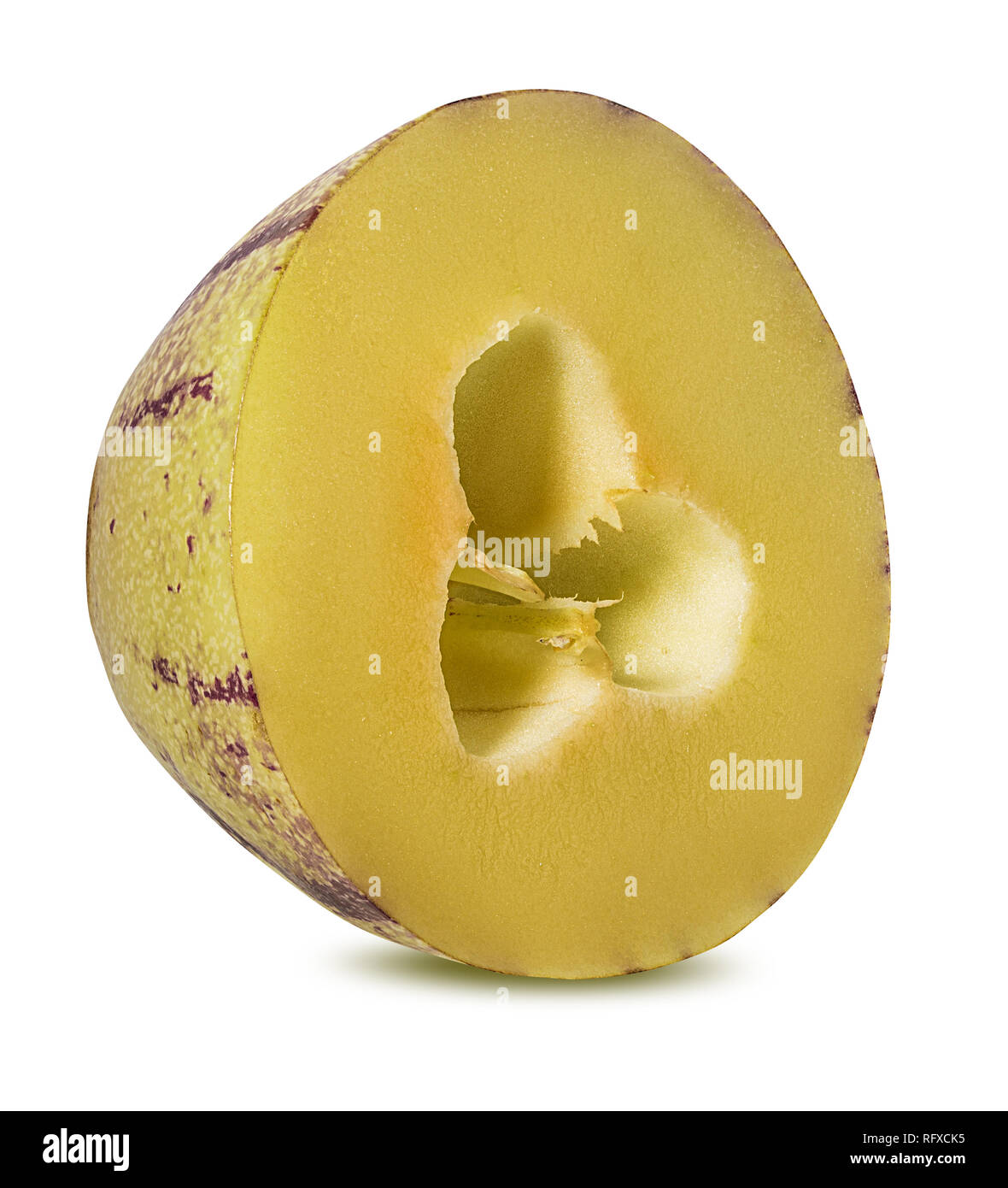 Pepino melon fruit isolated on white background. Clipping Path Stock ...