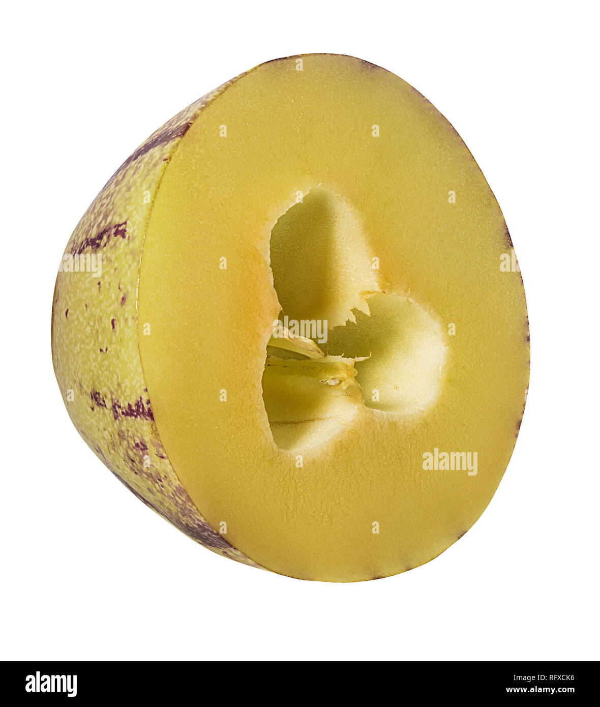 Pepino melon fruit isolated on white background. Clipping Path Stock ...