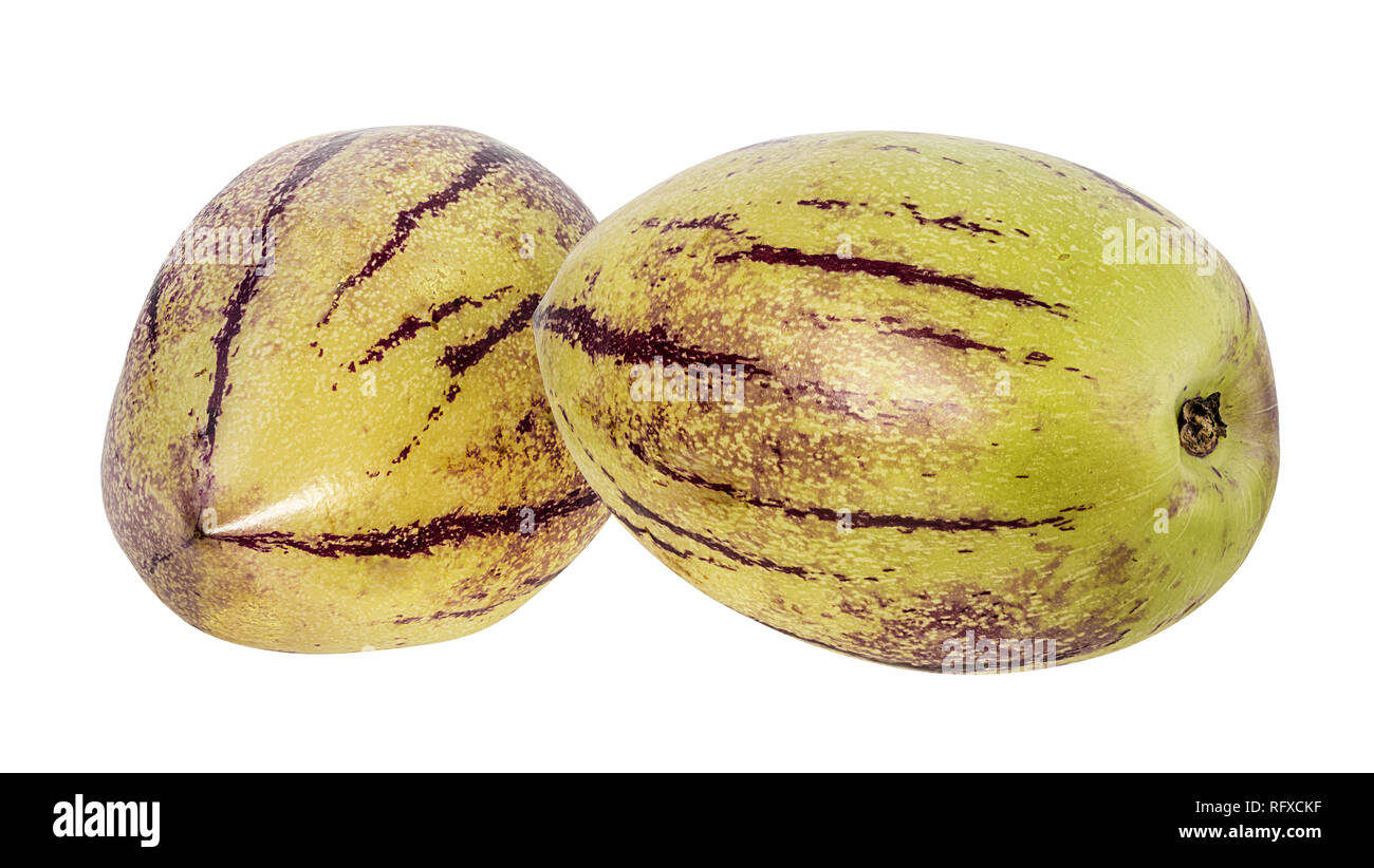 Pepino melon fruit isolated on white background. Clipping Path Stock ...