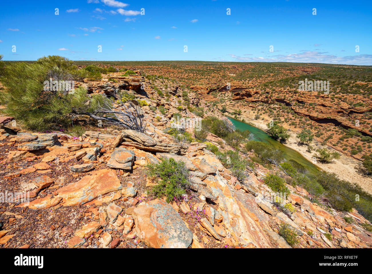 Hiking through the canyon. natures window loop trail, kalbarri national ...