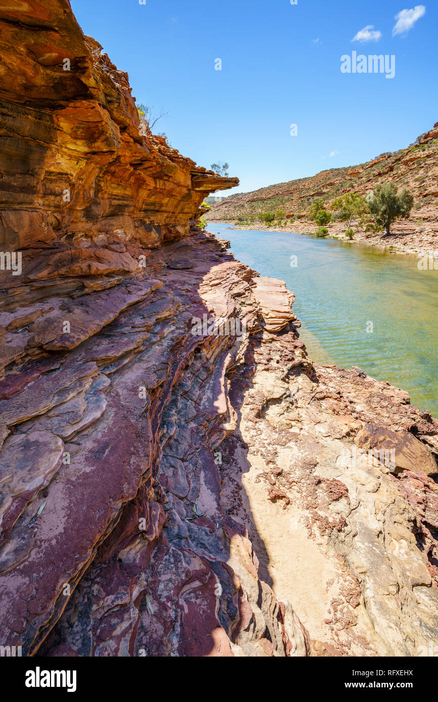 Hiking through the canyon. natures window loop trail, kalbarri national ...