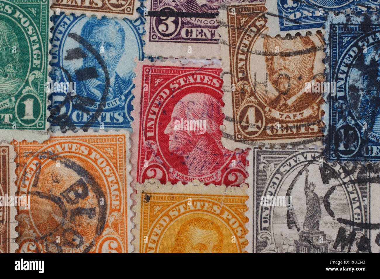 UNITED STATES - CIRCA 1920s: Pile of vintage US Postage Stamps Stock ...