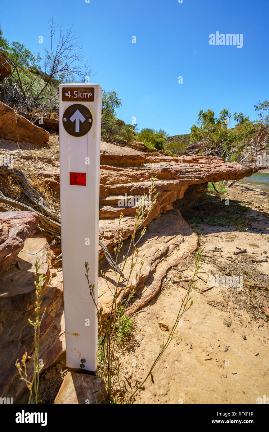 Hiking through the canyon. natures window loop trail, kalbarri national ...