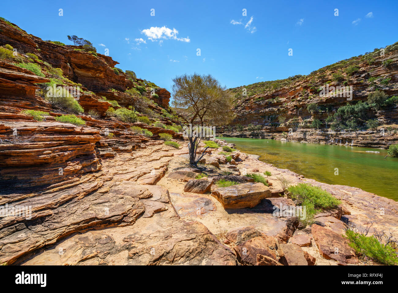 Hiking through the canyon. natures window loop trail, kalbarri national ...