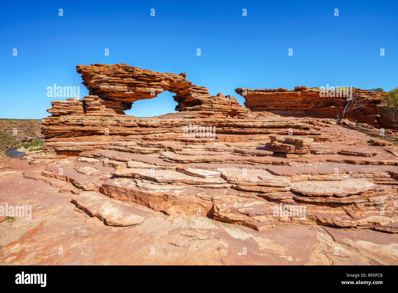 natures window in the desert of kalbarri national park, western ...