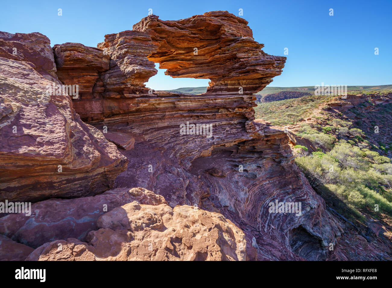 natures window in the desert of kalbarri national park, western ...
