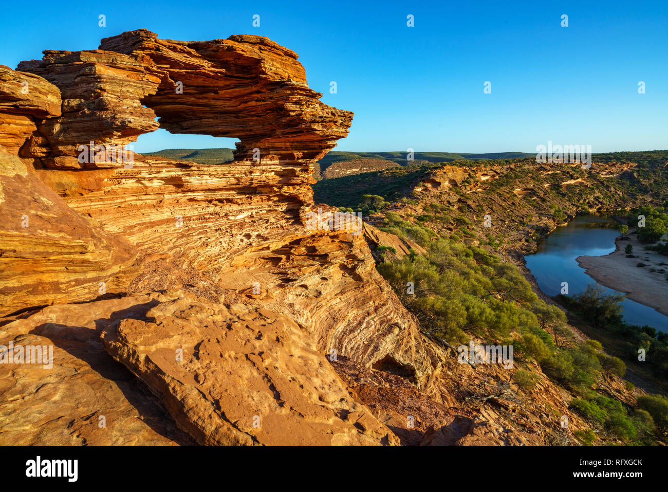 natures window in the desert of kalbarri national park, western ...