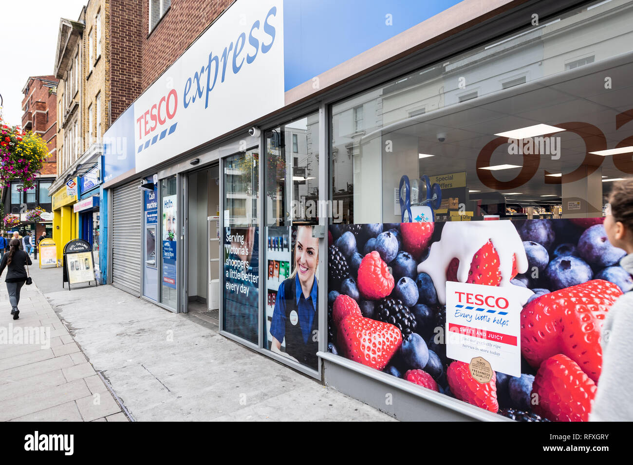 London, UK - September 12, 2018: Neighborhood local store Tesco Express ...