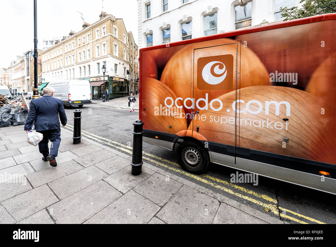 London, UK - September 12, 2018: Ocado online store grocery shopping ...