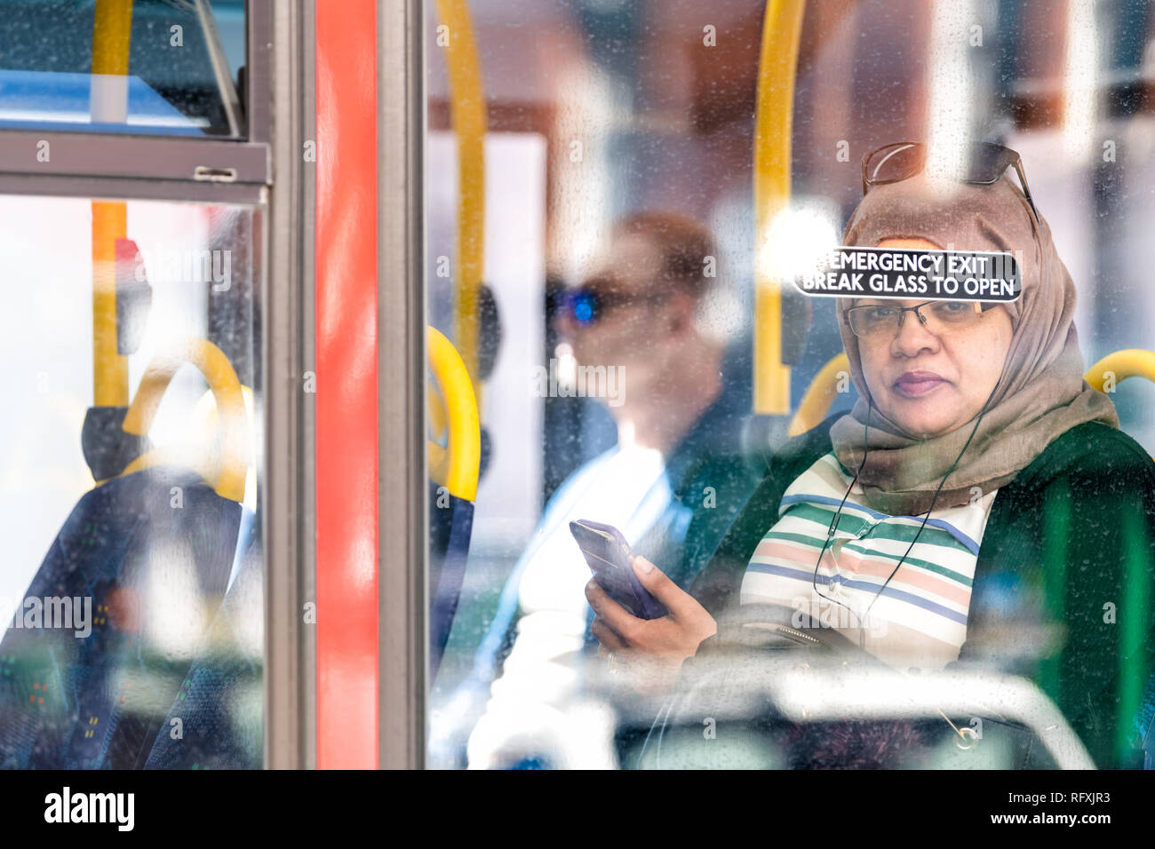 Bus emergency exit sign hi-res stock photography and images - Alamy