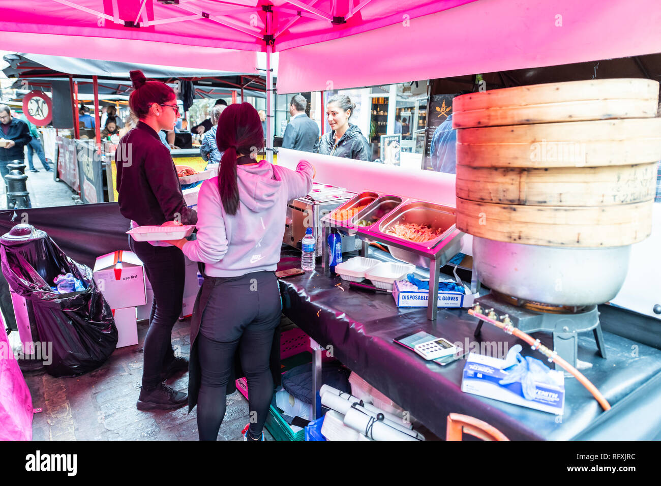 London, UK - September 12, 2018: Famous Brewer Market Street with Soho ...