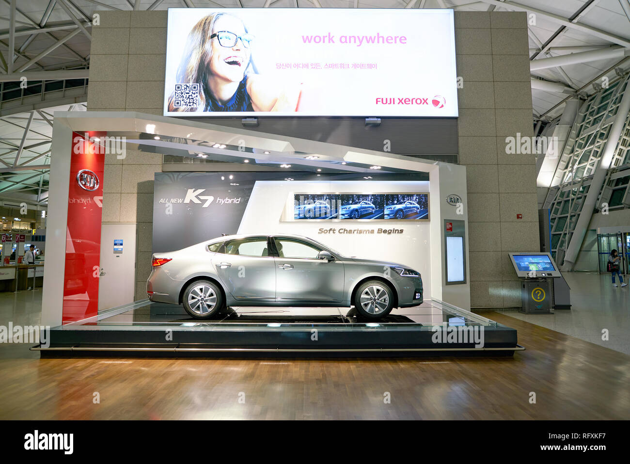 INCHEON, SOUTH KOREA - CIRCA MAY, 2017: car on display at inside ...