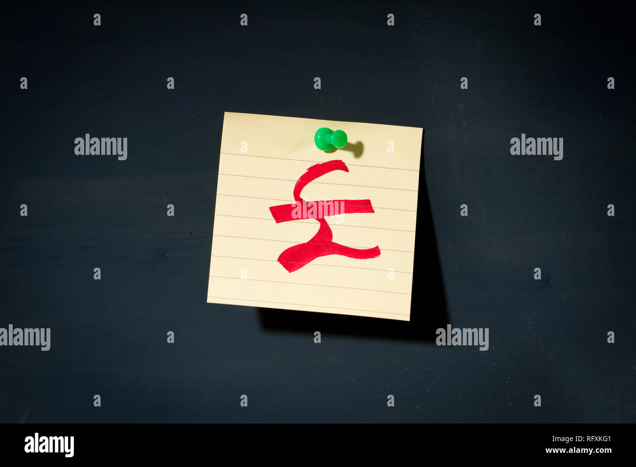 Pound symbol on label Stock Photo - Alamy