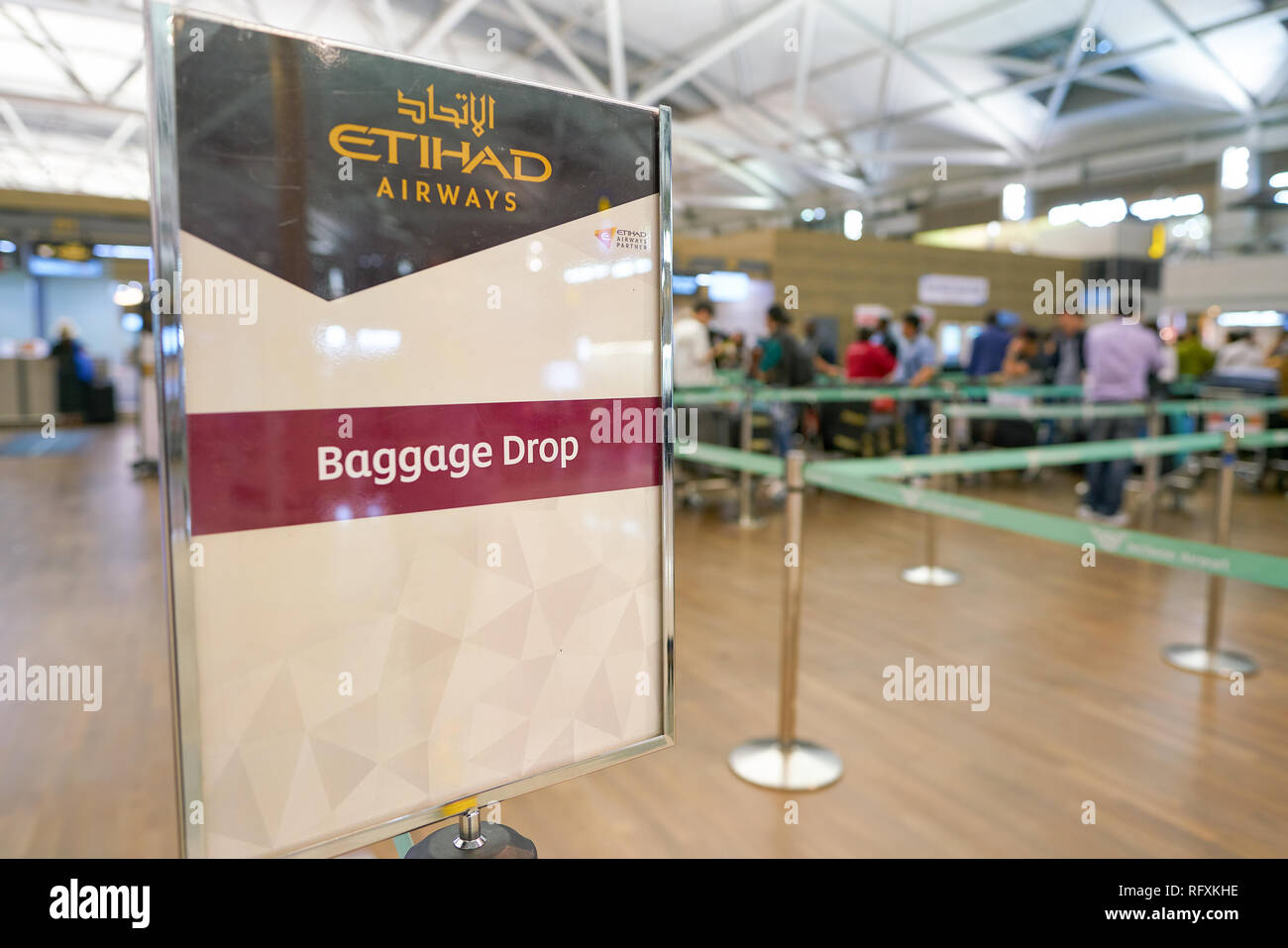 INCHEON, SOUTH KOREA - CIRCA MAY, 2017: Etihad check-in area at Incheon ...