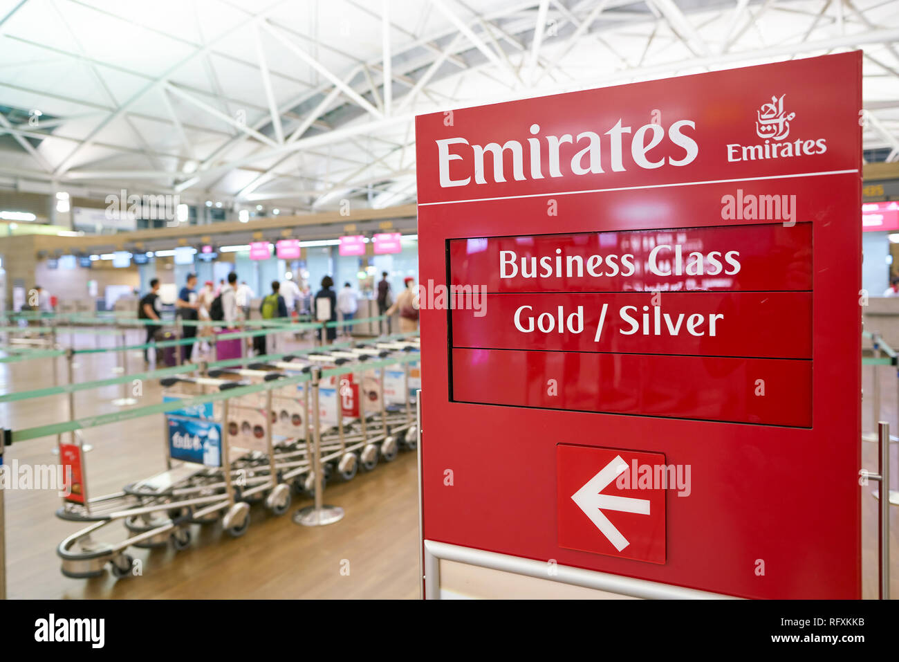 INCHEON, SOUTH KOREA - CIRCA MAY, 2017: Emirates check-in area at ...