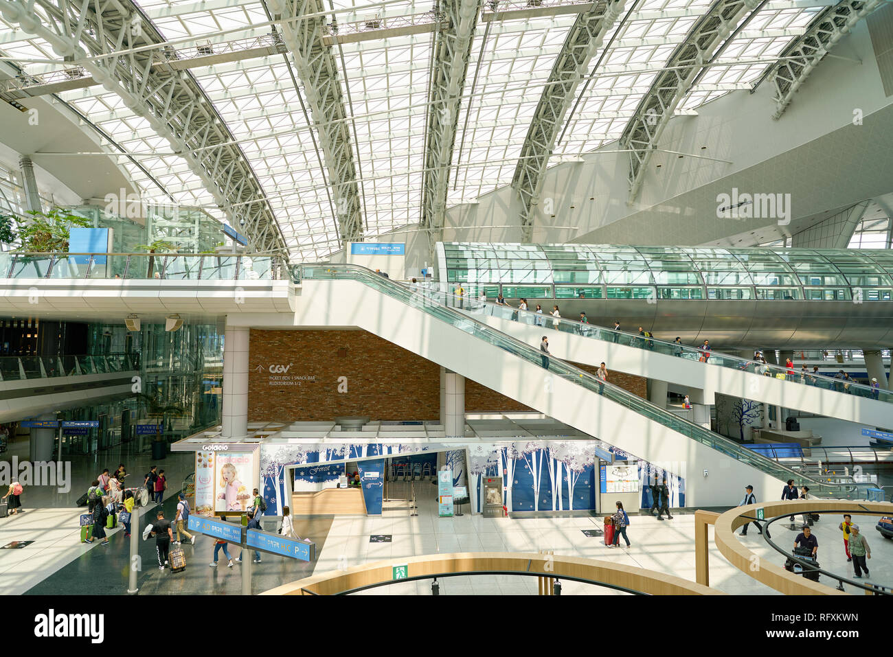 INCHEON, SOUTH KOREA - CIRCA MAY, 2017: inside Incheon International ...