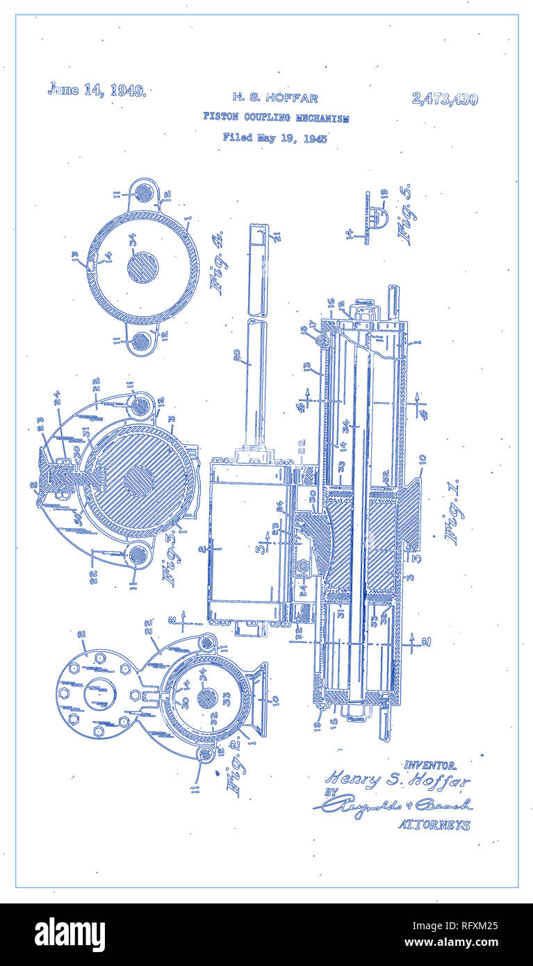 Piston blueprint hi-res stock photography and images - Alamy