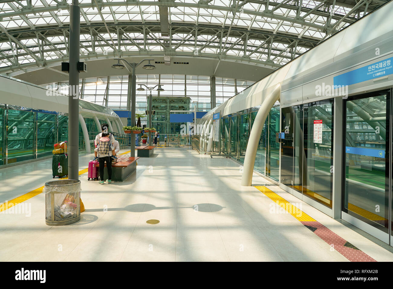INCHEON, SOUTH KOREA - CIRCA MAY, 2017: Maglev Station Platform in ...