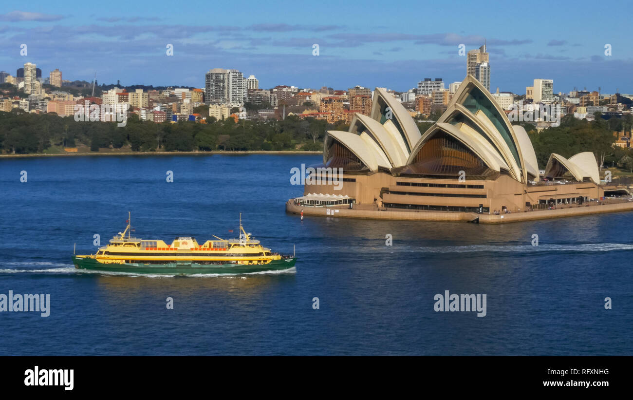 sydney opera house and the harbour from the bridge Stock Photo - Alamy