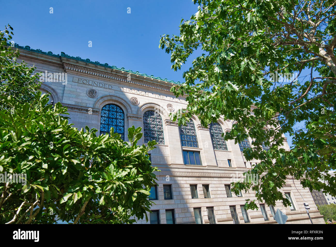 Boston Public Library entrance facing Copley Square Stock Photo - Alamy