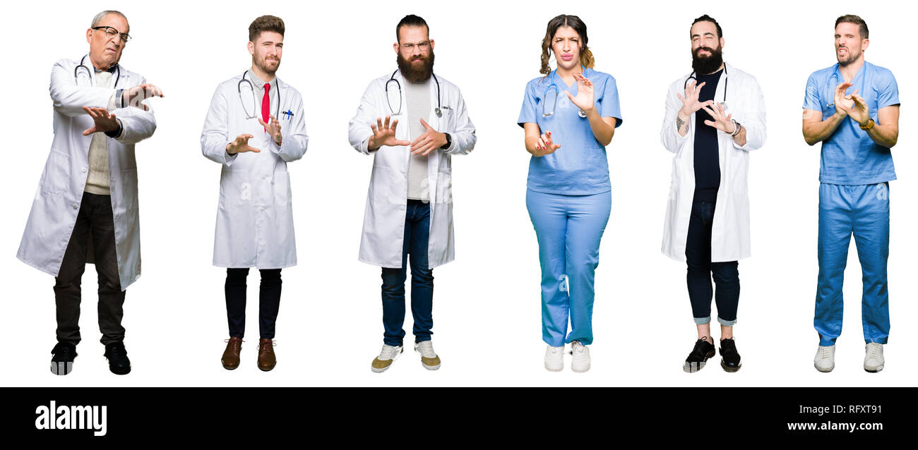 Collage group doctors surgeons Cut Out Stock Images & Pictures - Alamy