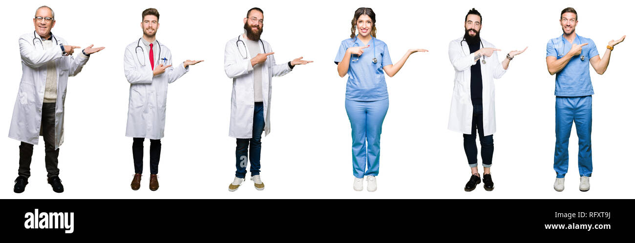 Collage group doctors surgeons Cut Out Stock Images & Pictures - Alamy