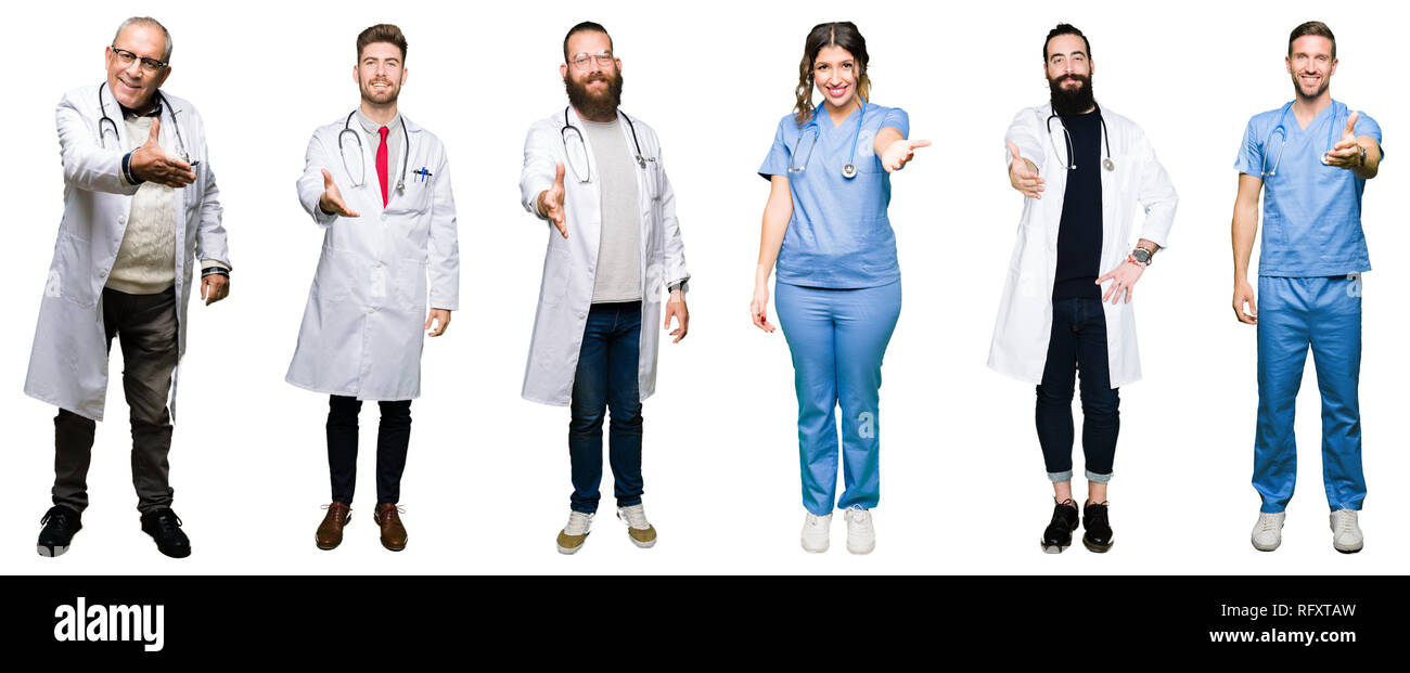 Collage group doctors surgeons Cut Out Stock Images & Pictures - Alamy