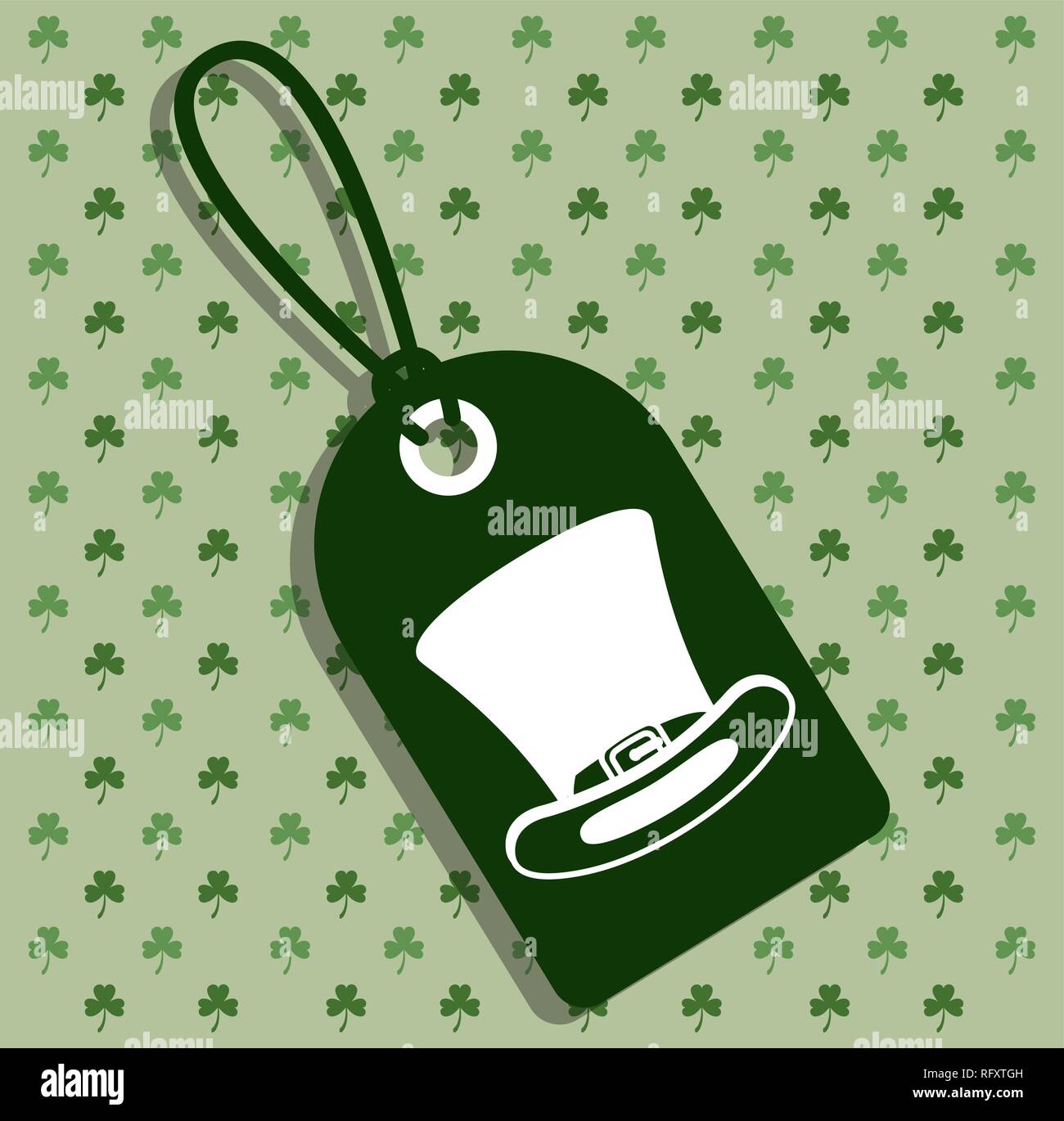 saint patricks day tag hanging with green background Stock Vector Image ...
