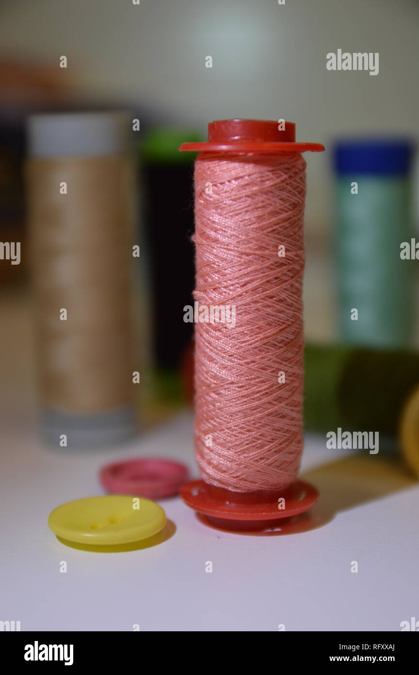 fashion clothing cotton button scissors tailoring Stock Photo - Alamy