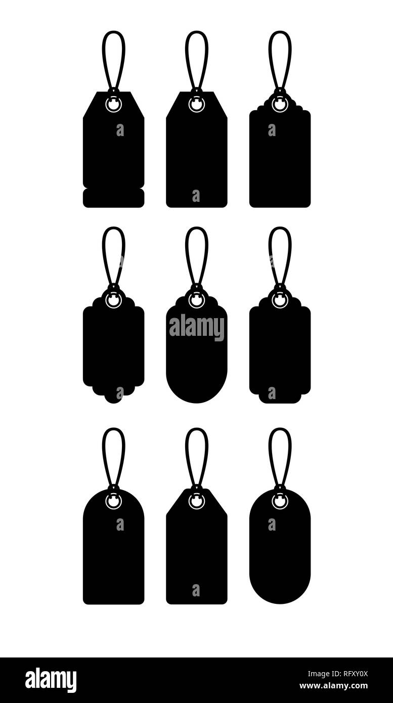 set of tags hanging Stock Vector Image & Art - Alamy
