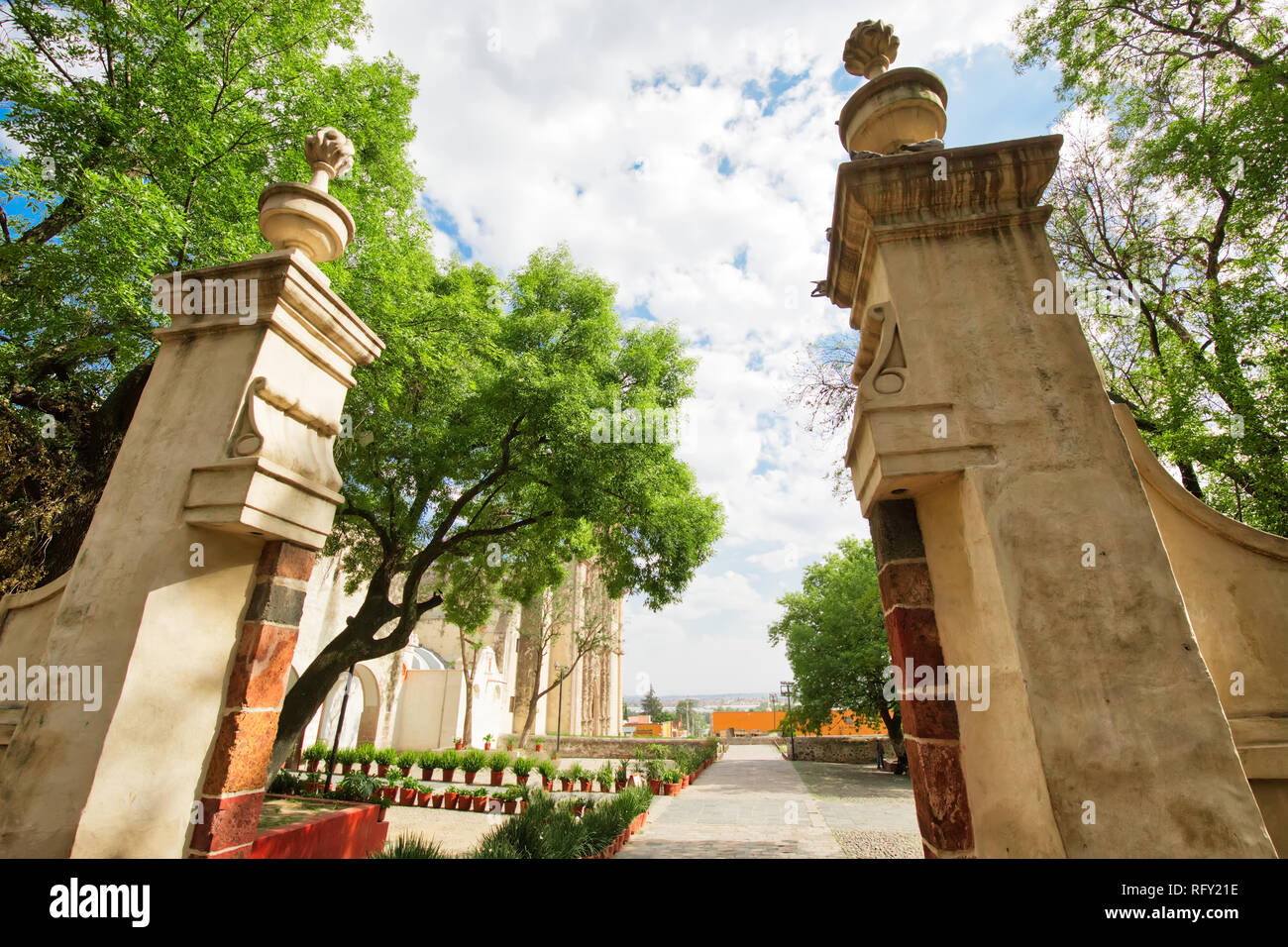 Atrium of Olives (Atrio de los Olivos) park in front of Francisco ...