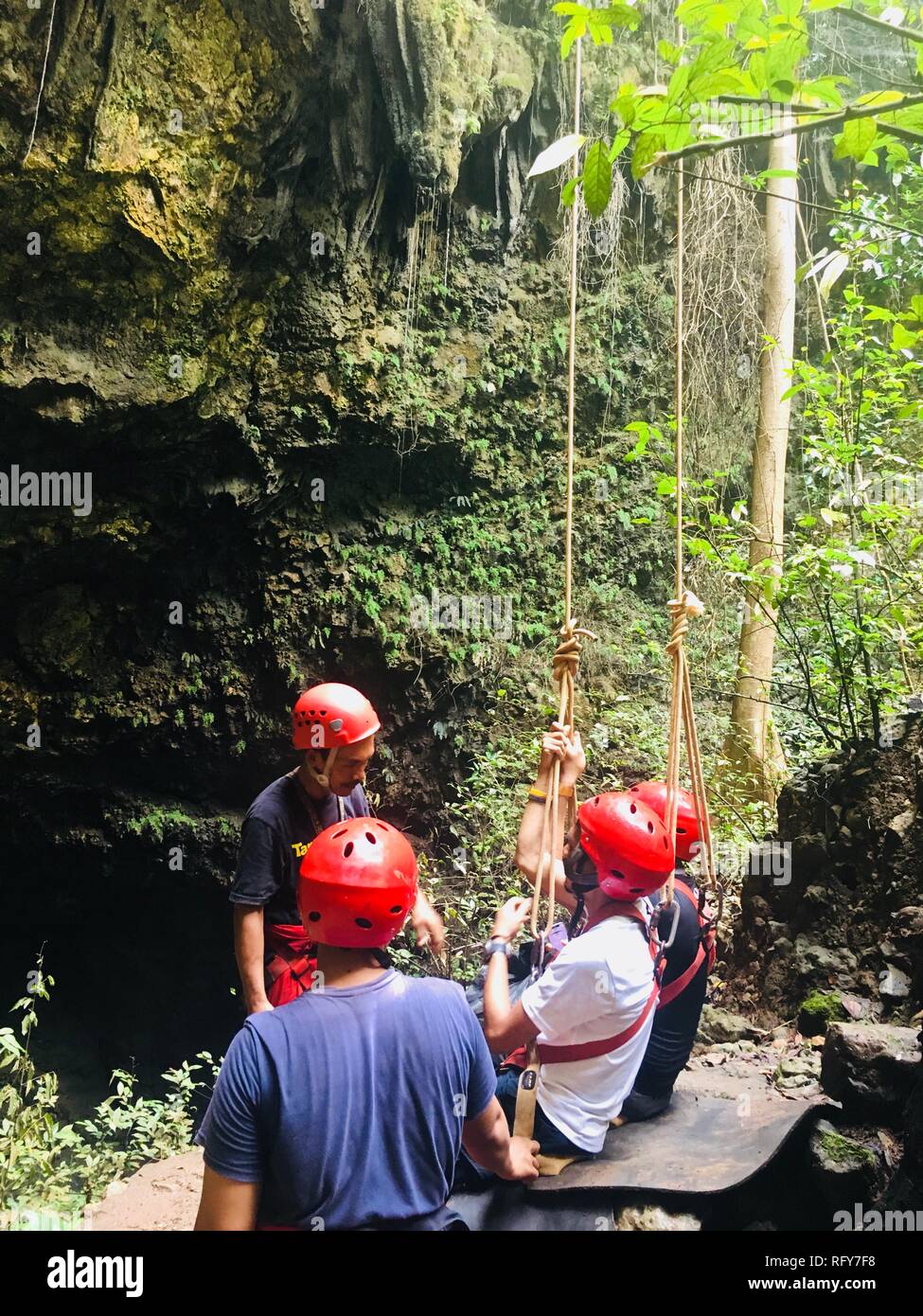 Exploring the beauty of the Gua Jomblang Stock Photo - Alamy