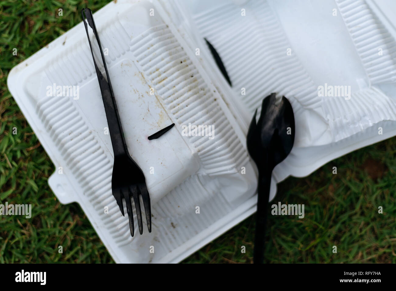 Waste of food container Stock Photo - Alamy